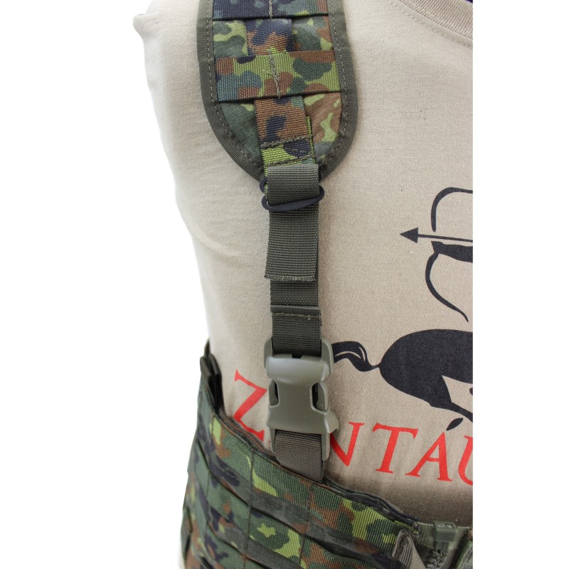 Split Front Chest Rig with MOLLE system for individual outfitting